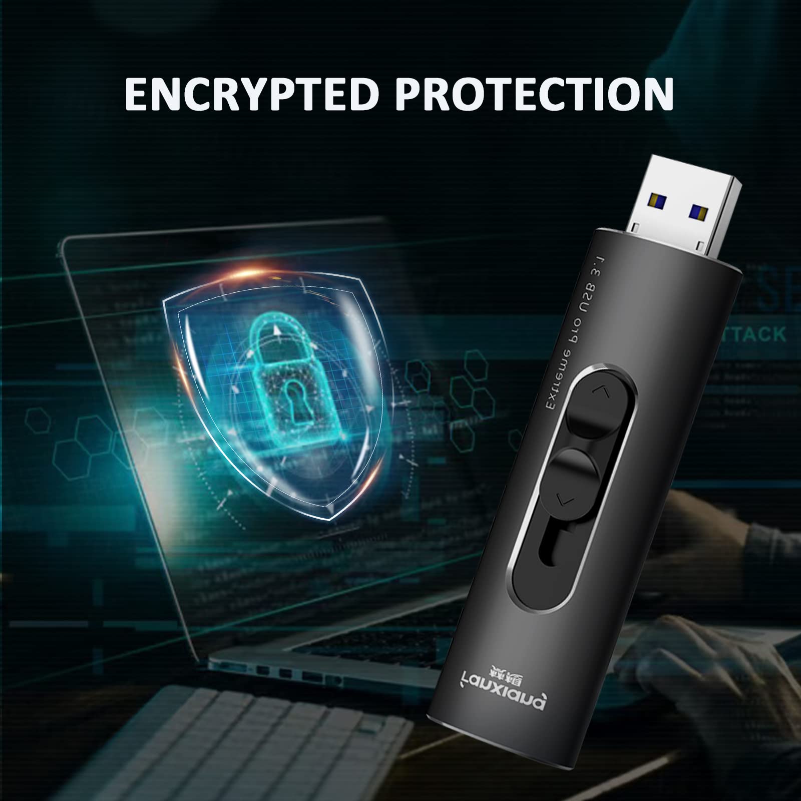 Fanxiang F395 256GB Solid State Flash Drive USB C Thumb Drive, USB 3.1 Dual Interface USB Type-C Memory Photo Stick 550MB/s Super Fast Transfer Speed for OTG Type-C Phone, PC, Laptop, MacBook(Black)