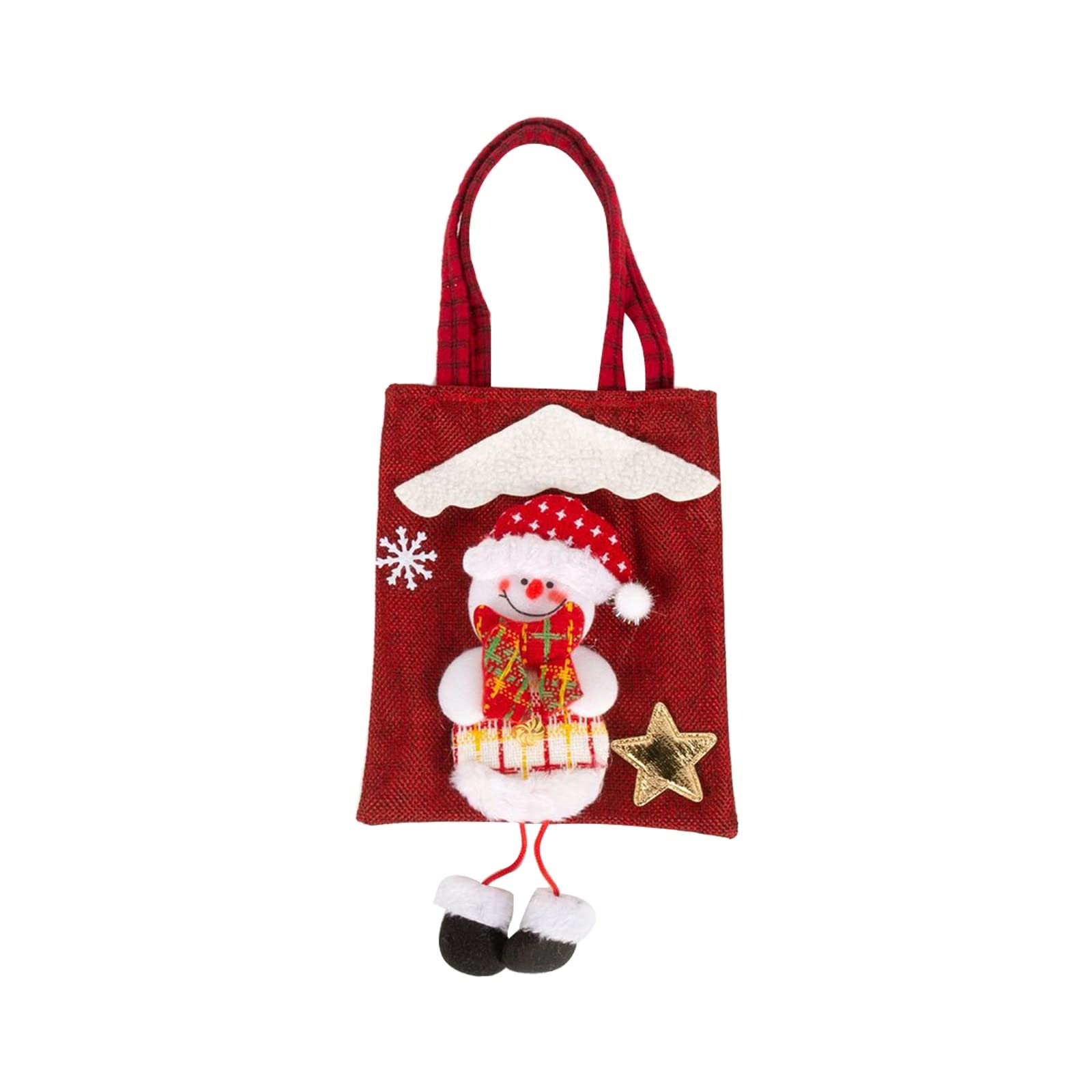 Christmas Goodie Treat Candy Bags, Christmas Treat Gift Bag Cloth Reusable Christmas Apple Bag for Children Best for Wedding Holiday New Year Holiday Gift (A02)