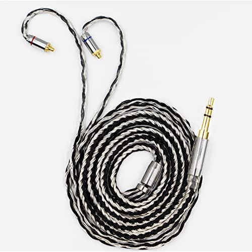 FEDAI Audio Earphone Cable 24 Core Silver Plated Replacement Cable, MMCX Detachable Earphone Cable Replacement Earphone Wire for Shure 846 535 215 315 425 MAGAOSI K5 LZA4 A5 (3.5mm, MMCX)