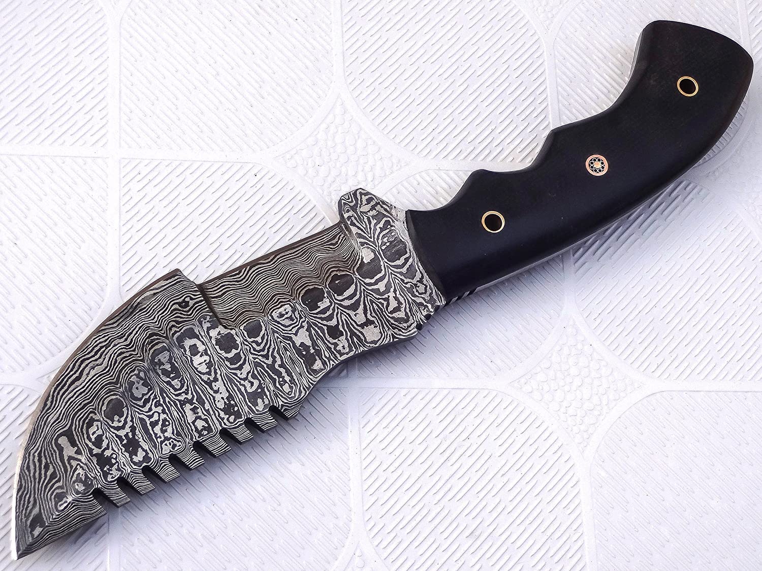 DSK-112 Custom Handmade Damascus Steel 8 inches Wood Handle Full Tang Hunting/Survival Hand forge/Outdoor Tracker Knife