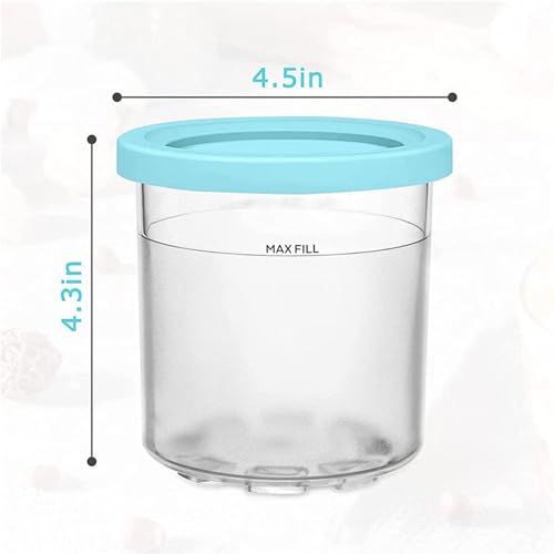 Creami Containers, for Ninja Creami Ice Cream Maker Pints,16 OZ Pint Storage Containers Dishwasher Safe,Leak Proof Compatible with NC299AMZ,NC300s Series Ice Cream Makers
