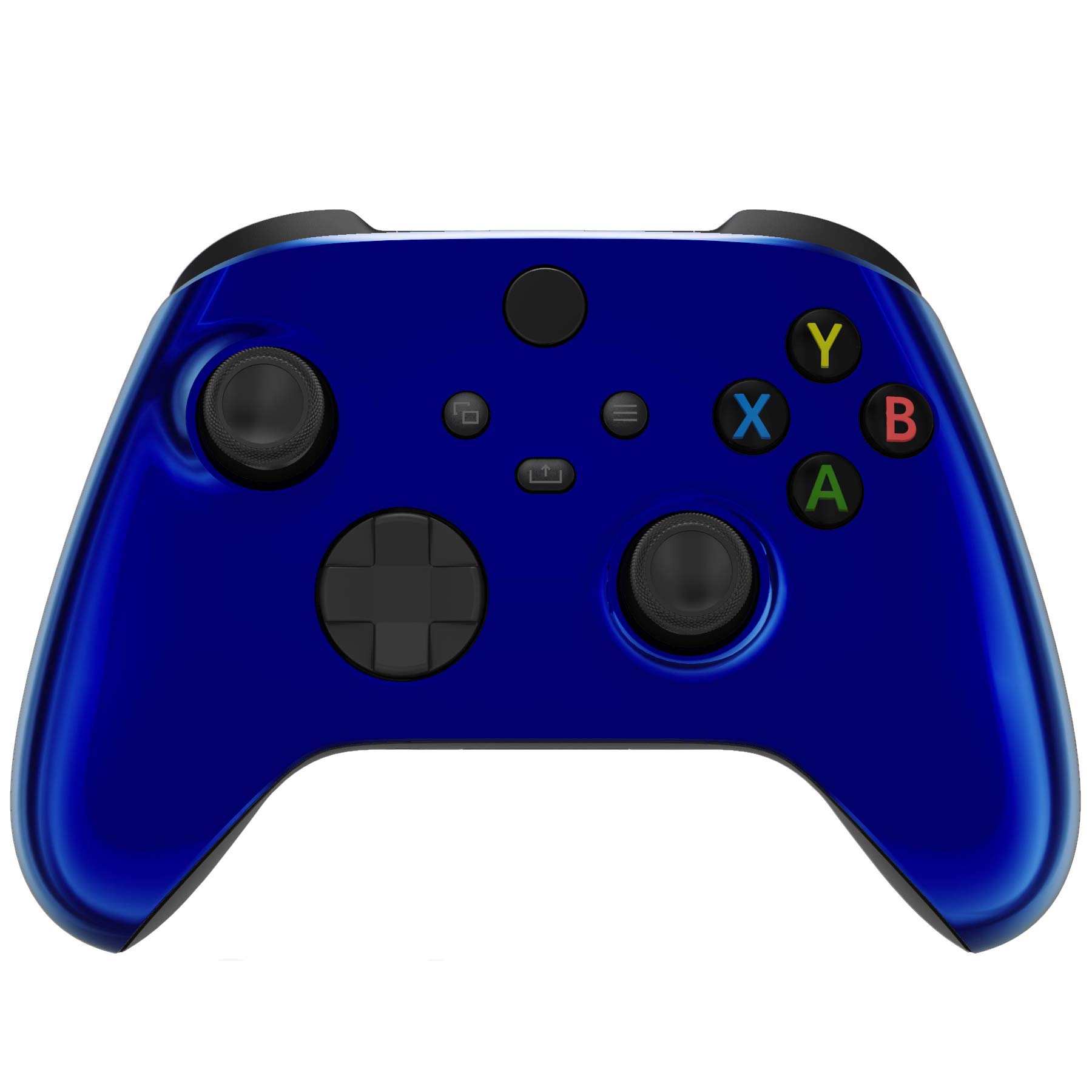 eXtremeRate Chrome Blue Replacement Side Rails + Back Shell + Faceplate for Xbox Series X/S Controller