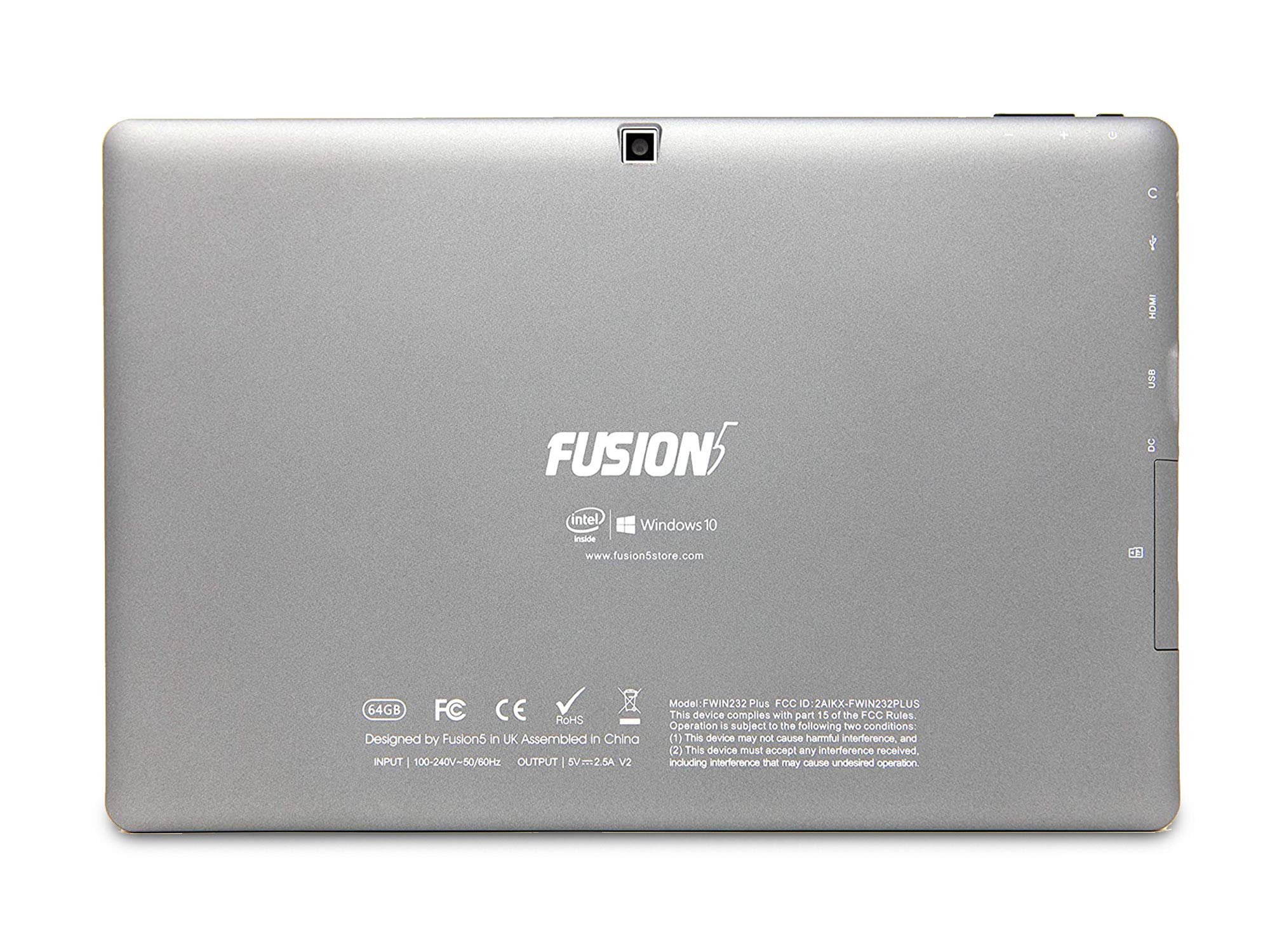 Fusion5 10" Windows 11 FWIN232 Plus N4120 Ultra Slim Windows Tablet PC - Windows 11, 4GB RAM, USB 3.0, Micro HDMI, Intel Quad-Core CPU, IPS HD Display, 5MP & 2MP Cameras, Bluetooth (64GB)
