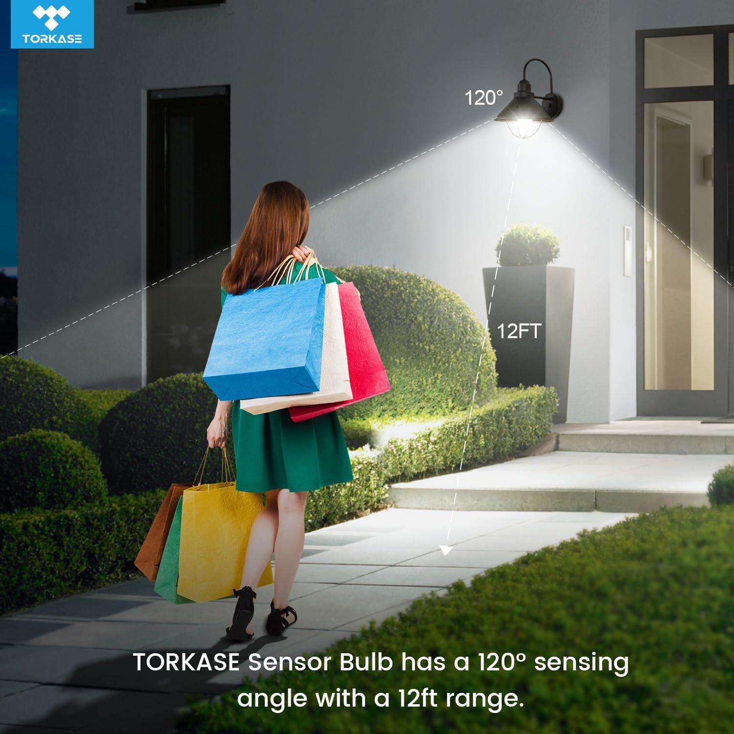 Motion Sensor Light Bulbs, 13W (100Watt Equivalent), Motion Activated Dusk to Dawn Security LED Bulb, 5000K Daylight, Energy-Efficient, for Indoor and Outdoor Lighting, Porch, Stairs, Hallway 3Pack