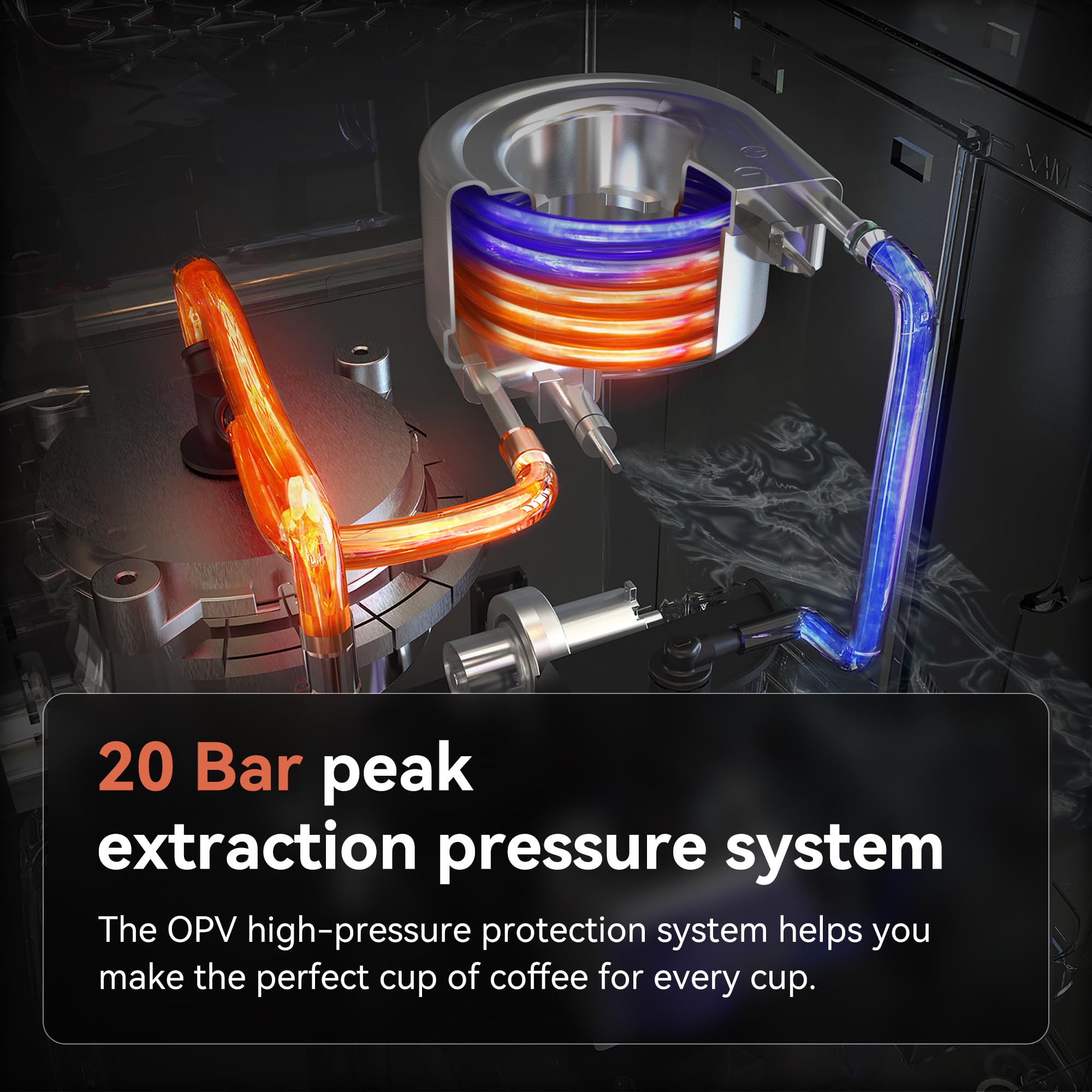 HiBREW Programmable Espresso Machine, H10B, Brushed Stainless Steel, Adjustable Temperature and Cup Volume, Steam Wand for Milk Frother