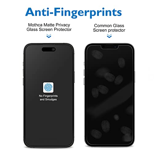 Mothca Matte Privacy Screen Protector for iPhone 14 Pro 6.1-inch 2022 with Alignment Sticker, Anti-Spy Anti-Glare Full Coverage Tempered Glass Anti-Fingerprint Shield Smooth & No Dark, Easy to Install