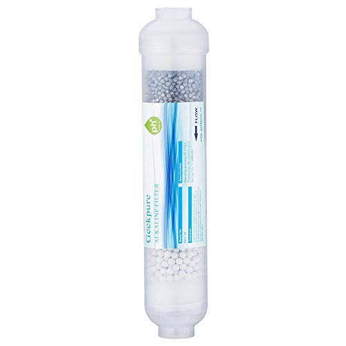 Geekpure 10-inch Inline Alkaline Replacement Water Filter Cartridge pH+ for Reverse Osmosis RO System -1/4βThread