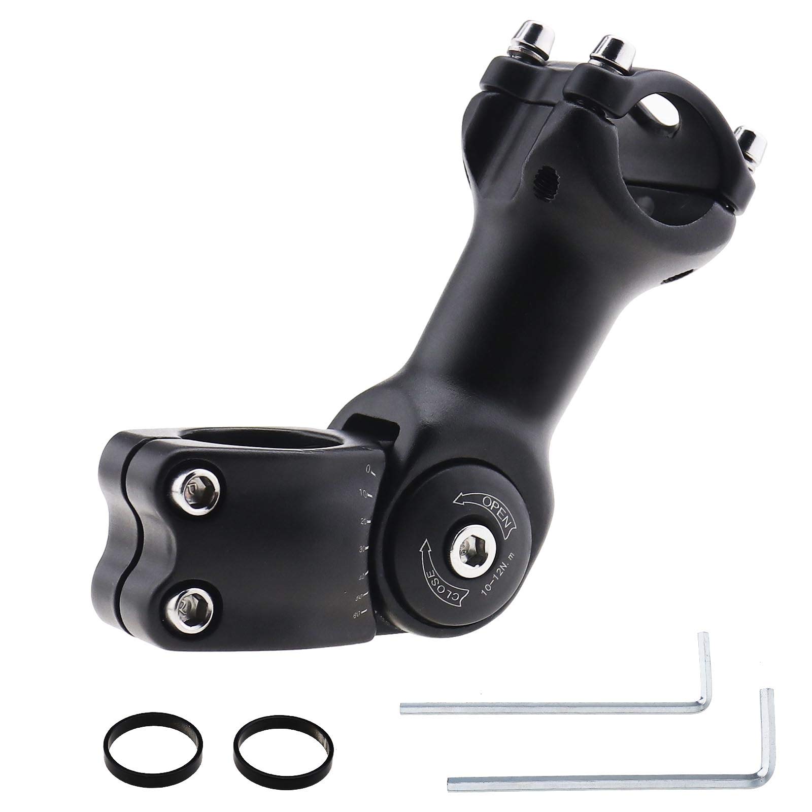 Create idea 1 Inch Adjustable Handlebar Stem,for Cross-Country Bike 1-1/8inch Front Fork 4-1/3 Inch Extension Black