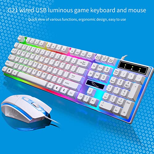 MuYiYi11 Keyboard 1 Set G21 Wired Keyboard Sensitive Plug Play Backlight 1600 Mouse for Computer Gaming Keyboard for E-Sports Computer Peripherals