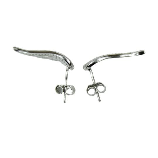 DTJEWELS White Gold Finish Created Diamond Angel Wing Design Earrings With Valentine Day Gift