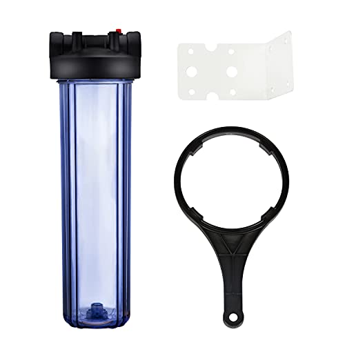 Geekpure 20 Inch Whole House Water Filter Housing Fit for 4.5 x20 Inch Filters - Clear-1" NPT Brass Port (1)