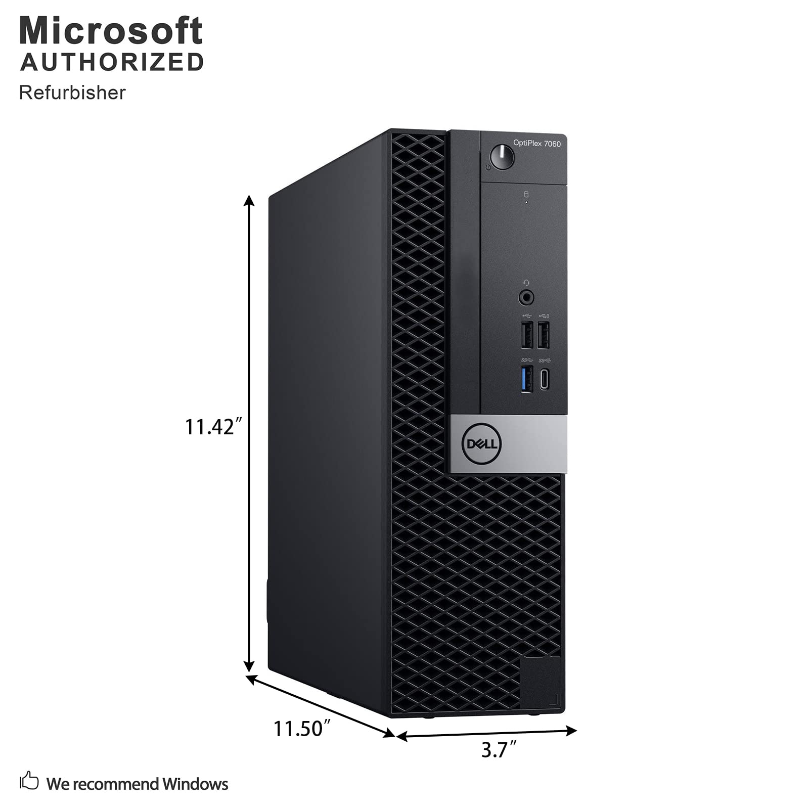 Dell OptiPlex 7060 SFF High Performance Desktop Computer, Intel Six Core i5-8500 up to 4.1GHz, 16G DDR4, 256G SSD, WiFi, BT, 4K Support, DP, Windows 10 Pro 64 Bit English/Spanish/French(Renewed)