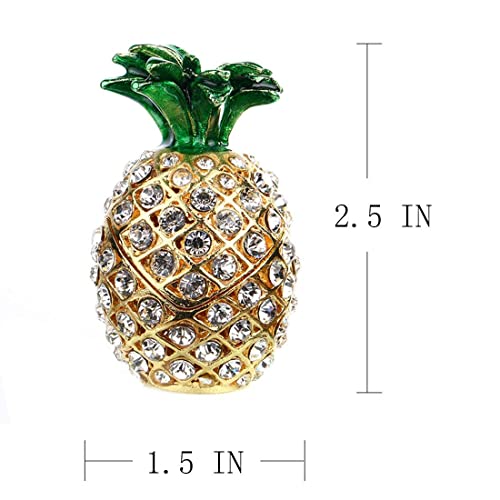 YU FENG Pineapple and Telephone Figurine Trinket Box Hinged Collectible