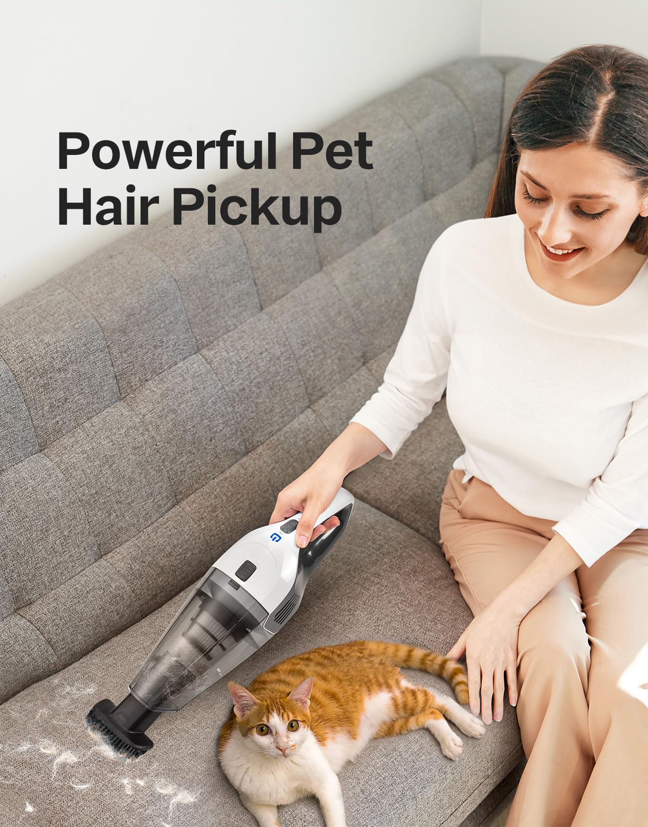 Handheld Vacuum Cleaner, Powerful Suction Portable Lightweight Hand Held Vacum Cordless with 25-30Mins Long Runtime Rechargeable Battery Quick Charge for Home Car Carpet Stairs Pet Hair Deep Cleaning