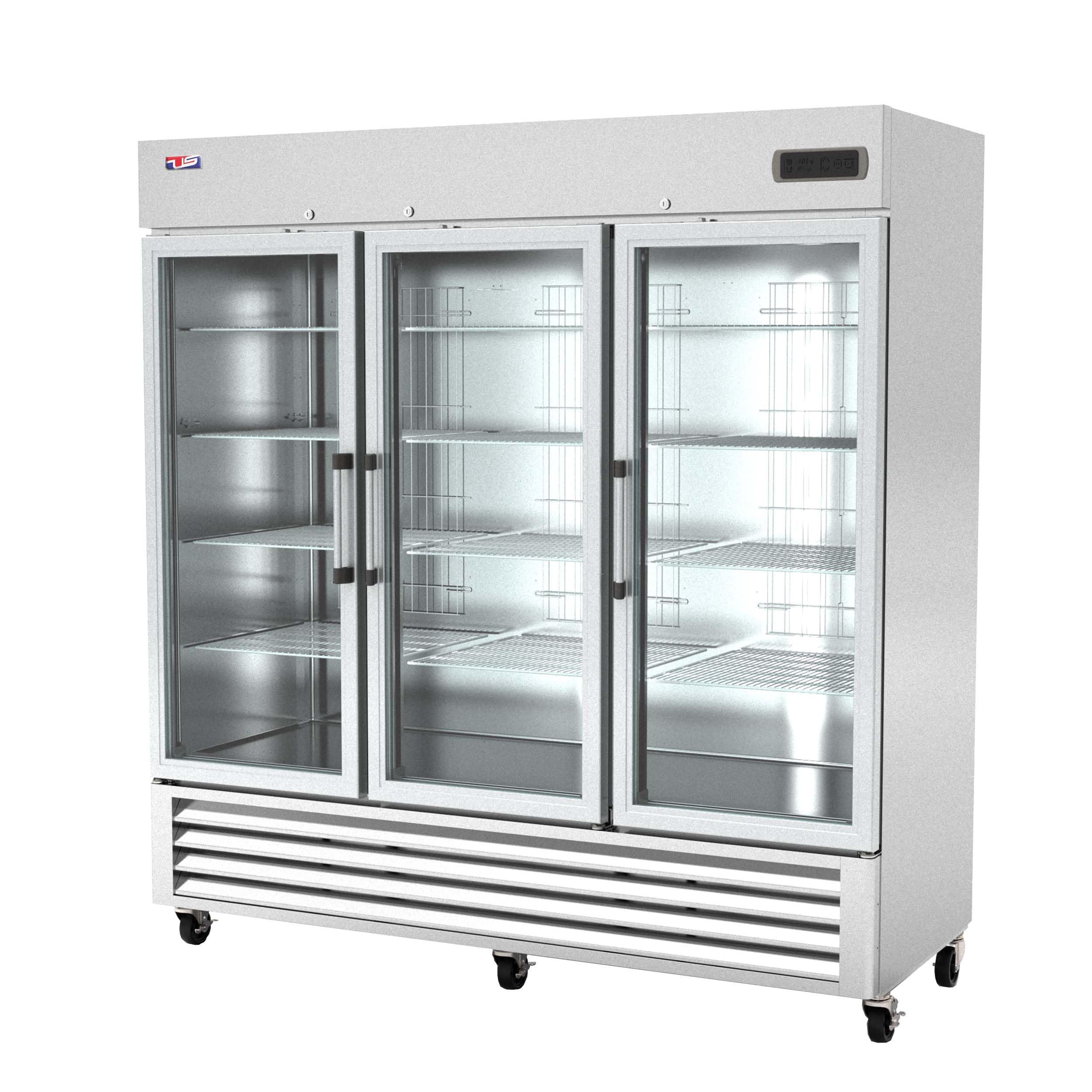 US INC. 3-Door Glass Upright Commercial Refrigerator | UST-72RG