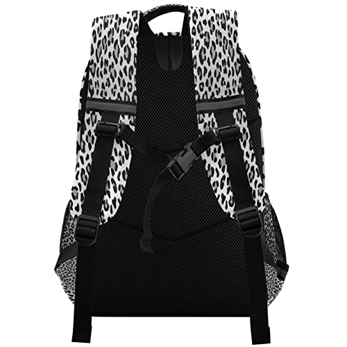 Kcldeci Backpack for Girls-Boys Animal Leopard Gray Colors Middle-School Elementary Bookbags School Book Bag Travel Bag