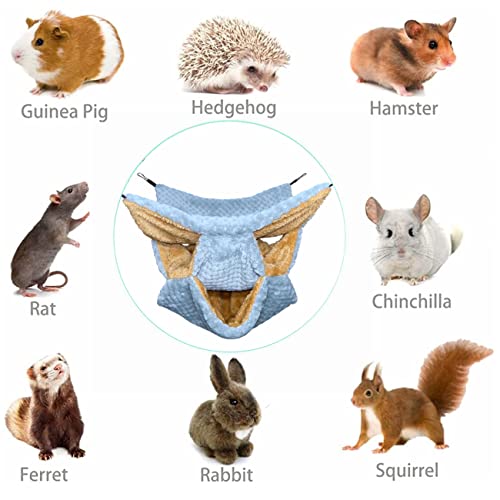 ISMARTEN Small Animals Pet Hammock for Cages, Triple-Layer Hanging Bed Cage Accessories Bedding Hideout Sleeping for Chinchilla Parrot Sugar Glider Rat Hamster