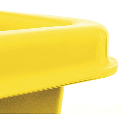 Global Industrial 16 Bushel Plastic Bulk Box Truck, Steel Chassis Base, Yellow, 42-3/5"L x 30" W x 35-3/5"H