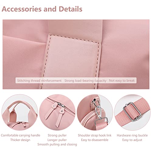 Kysaxnun Small Pink Gym Travel Duffle Bag for Women with Shoe Compartment for Sports Boxing
