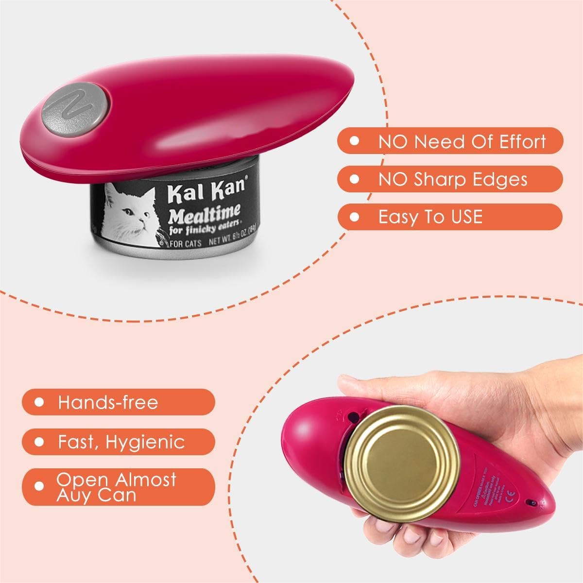 Fathers Day Gifts Electric Can Opener, One Touch Switch Automatic Can Opener Smooth Edge,Electric Can Openers For Seniors With Arthritis,Can Opener Battery For Almost Size Cans