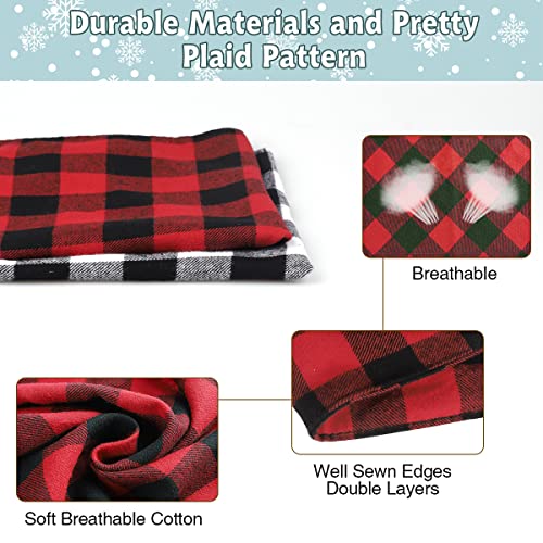 Kytely Christmas Dog Bandanas 2 Pack Winter Pet Dog Bandanas for Dogs Red White Small