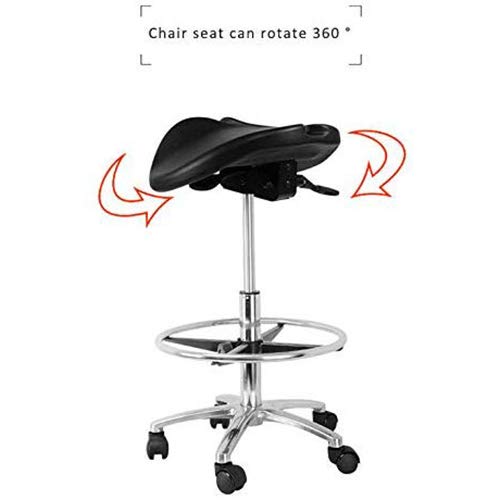 Ergonomic Split Style Saddle Stool Rolling Stool Dentist Chair Swivel Stool, Medical Dental Stool Height Adjustable for Hospital Laboratory Salon Office Home