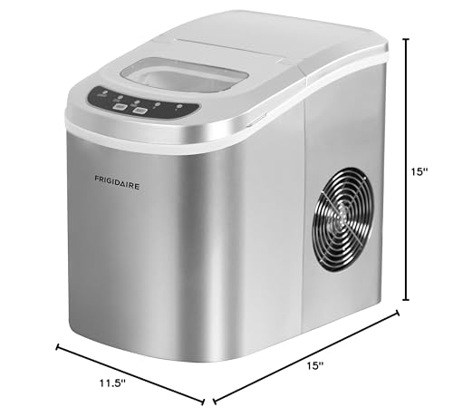Frigidaire EFIC102 Counter Top Ice Maker, Silver, 26lb per day
