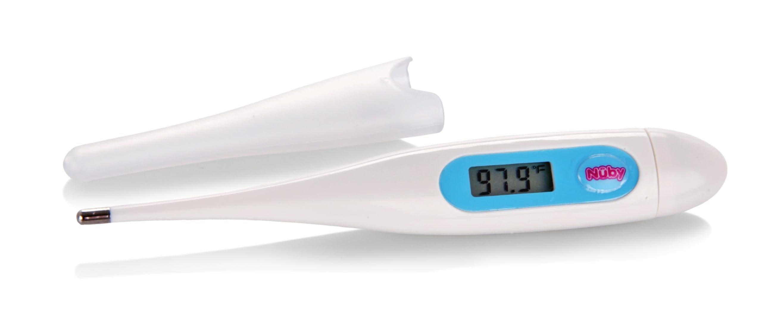 Nuby Digital Thermometer - Accurate Oral, Underarm & Rectal Use Thermometer with Hygienic Cover