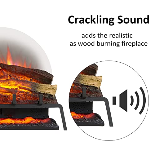 LegendFlame 25" W Free Standing Electric Fireplace Log Set (EF484), Fireplace Insert, Heater 750W/1500W, Crackling Sound, Remote Controlā¦