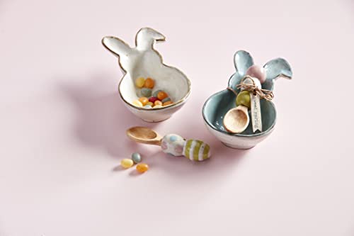 Mud Pie Easter Bunny Candy Dish, 6" x 3 1/2", Blue