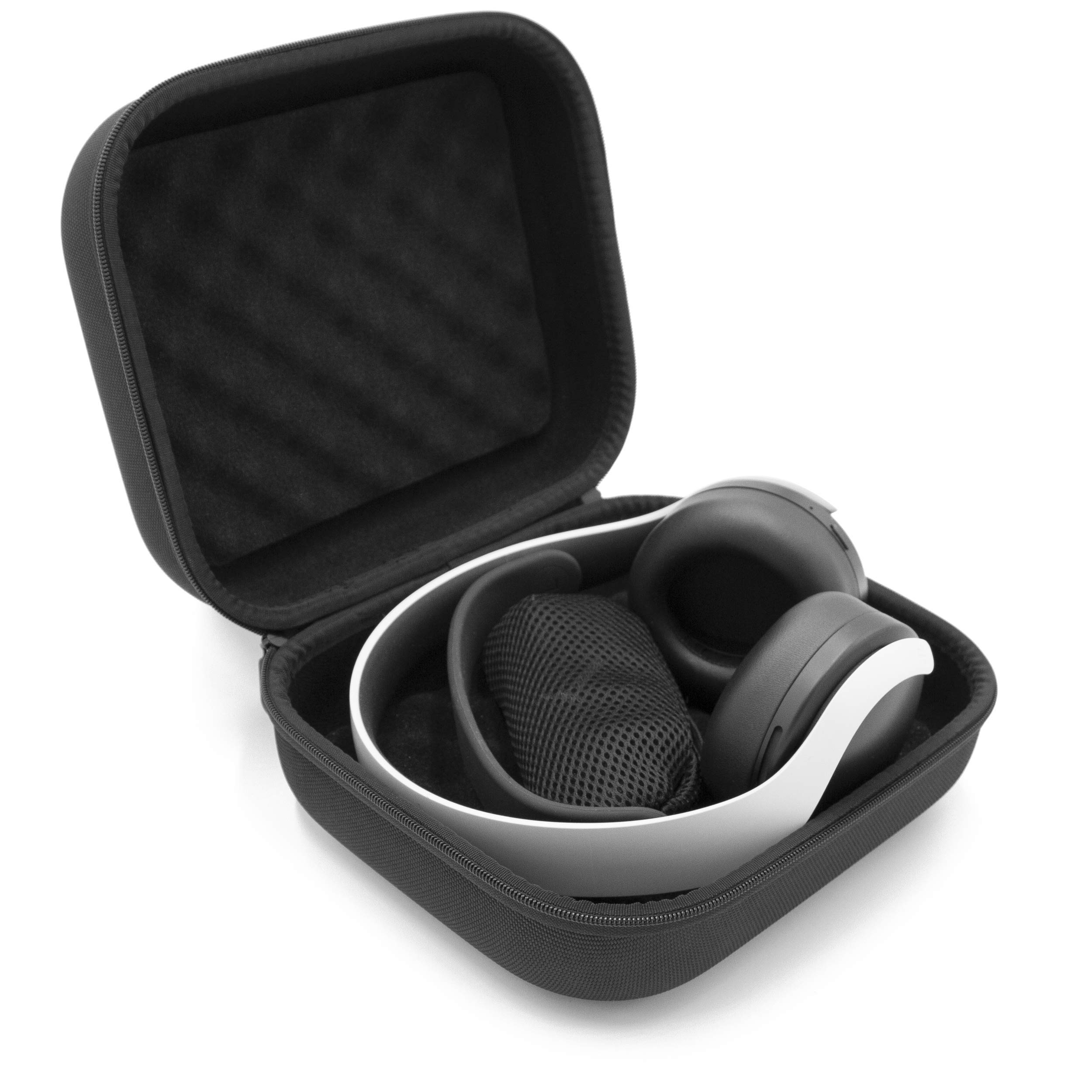 CASEMATIX Gaming Headset Travel Case Compatible with Sony PS5 PULSE 3D Wireless Headset, Platinum Wireless Headset for PS4 with Dongle, Cables and Accessories, Case Only