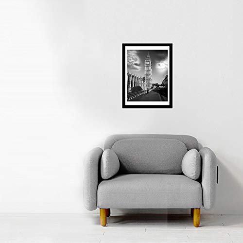 Soonrada 12x16 Frame Black Picture Frames to Display 11x14 Documents with Mats 12 x 16 Black Real Wood Photo Frame Wall Art for Office Living Room Wall Decor