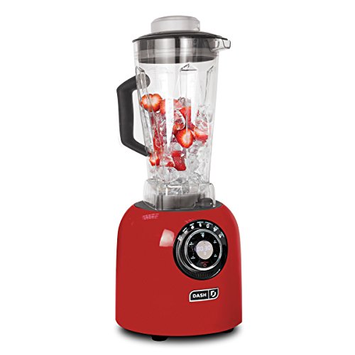 Dash Chef Series 64 oz Blender with with Stainless Steel Blades + Digital Display for Coffee Drinks, Frozen Cocktails, Smoothies, Soup, Fondue & More, 1400-Watt - Red