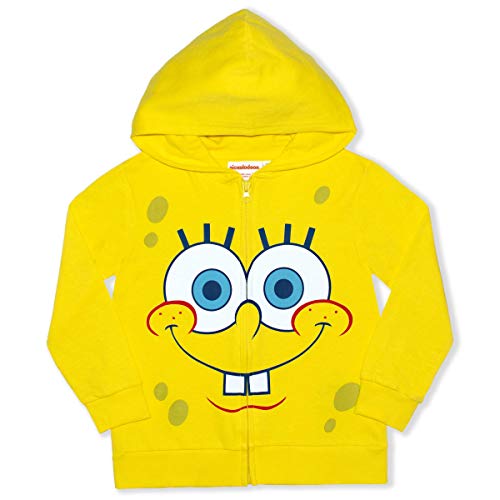 Nickelodeon SpongeBob SquarePants Boysโ Zip Up Hoodie for Little Kids - Yellow