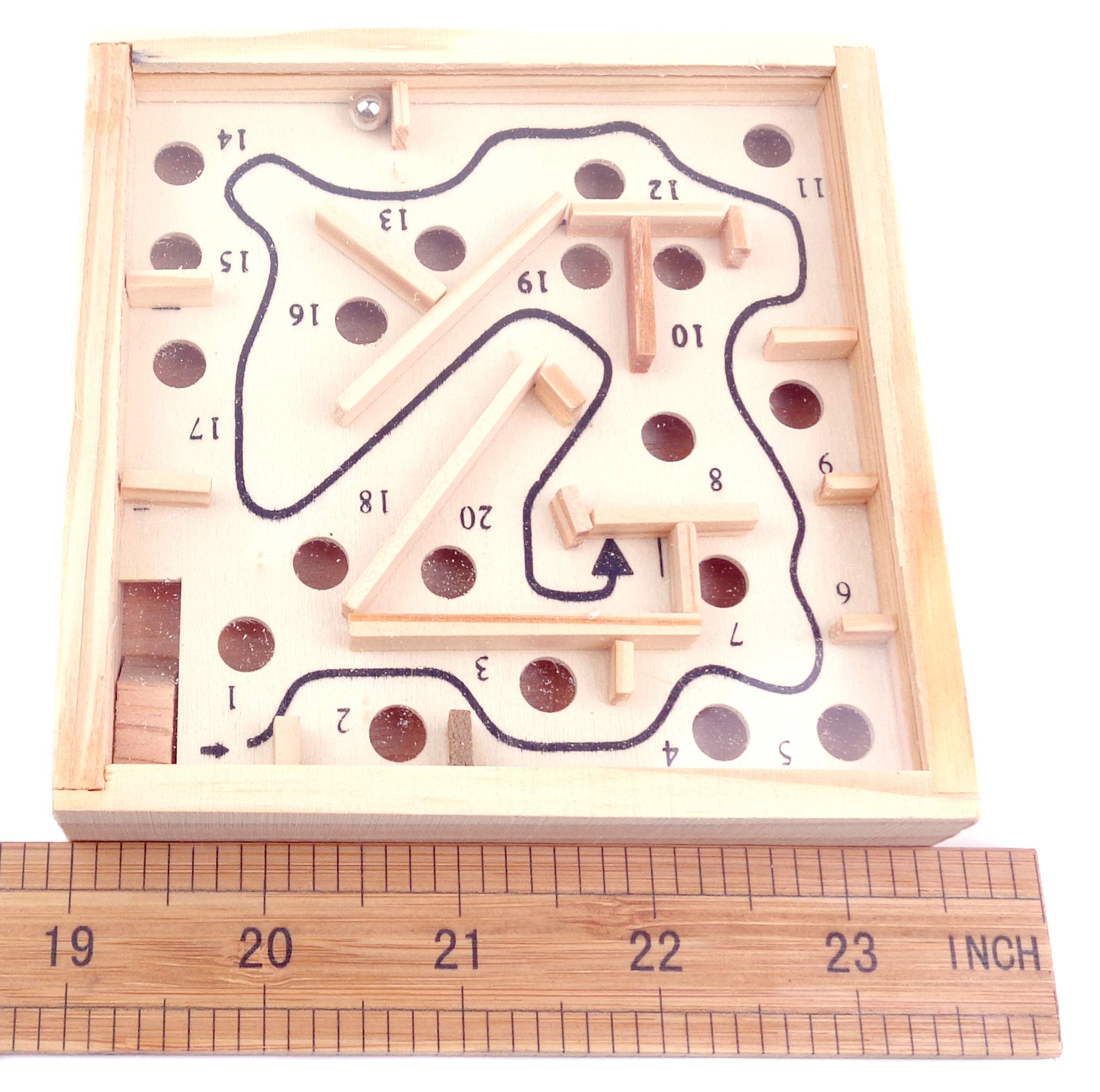 MAGIKON Mini Wooden Labyrinth, Balance Maze 4-1/2-Inch