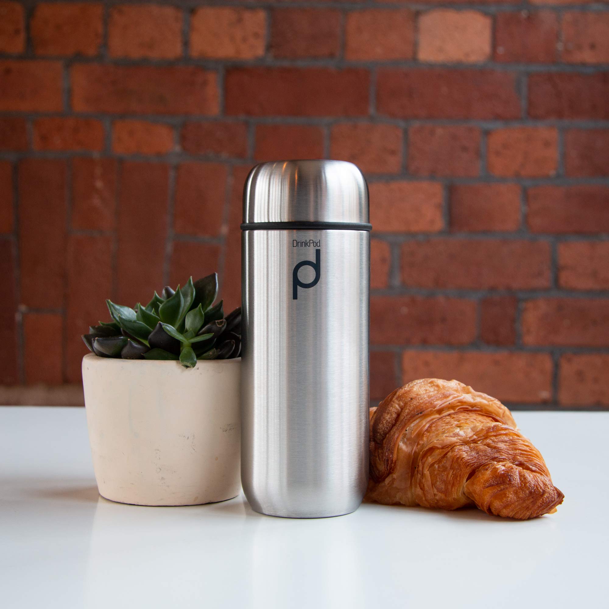 Drinkpod Grunwerg Vacuum Insulated Capsule Flask, Stainless Steel, Satin, 200ml