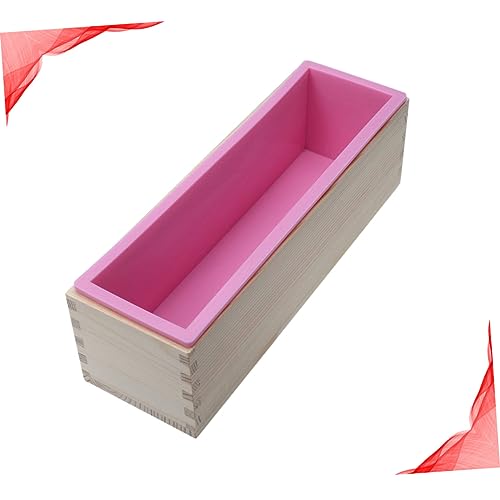 COHEALI 3 Sets Candle Molds Silicone Candle Mold Soap Making Molds Silicone Soap Molds Kit Craft Soap Organic Soap Making Box Crafting Box Suite Soap Box Detachable Wooden Mold Wooden Pink