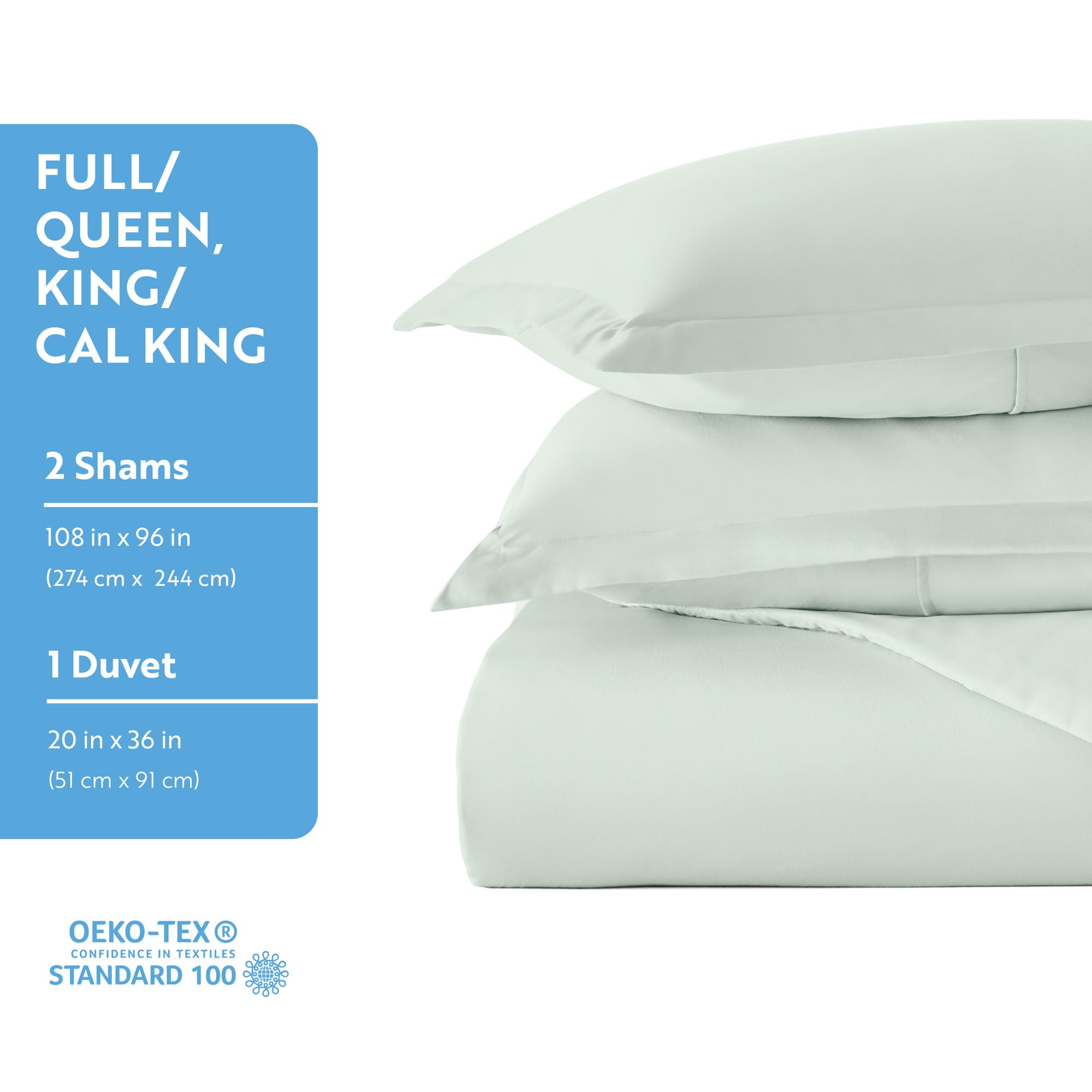 Linen Market Premium Ultra Soft 3 Piece Duvet Cover Set Full/Queen Mint