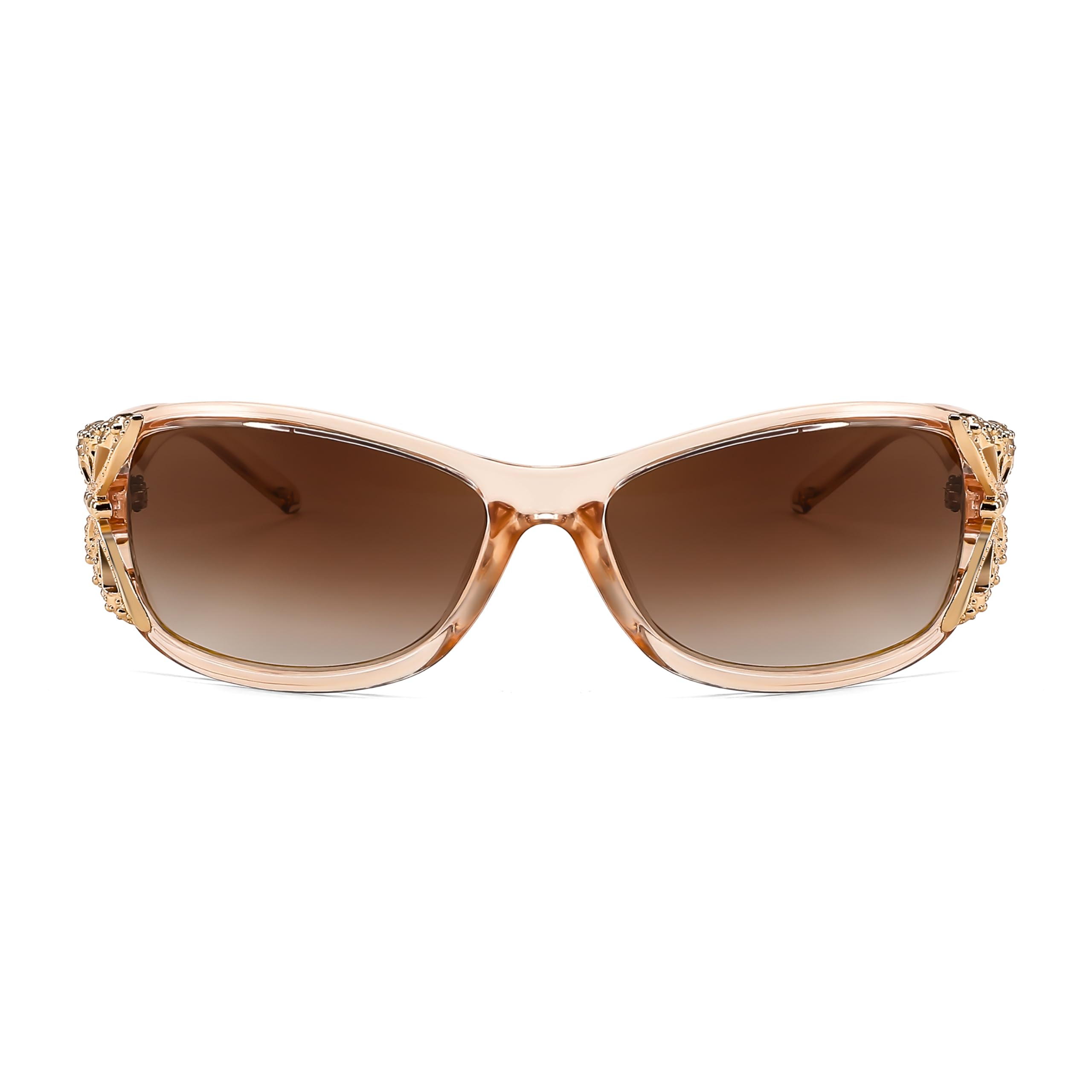 FEISEDY Trendy Polarized Y2K Sunglasses Wrap Around Butterfly Design Fashion Sunnies UV400 Protection B0078