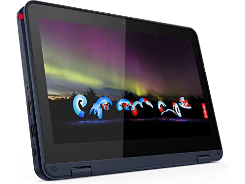 Lenovo 2022 300W Gen 3 HD 2-in-1 Touchscreen Laptop, AMD 3015e Processor, 4GB RAM, 64GB eMMC Flash Memory, AMD Radeon Graphics, Blue, Win 10 Pro, 32GB SnowBell USB Card