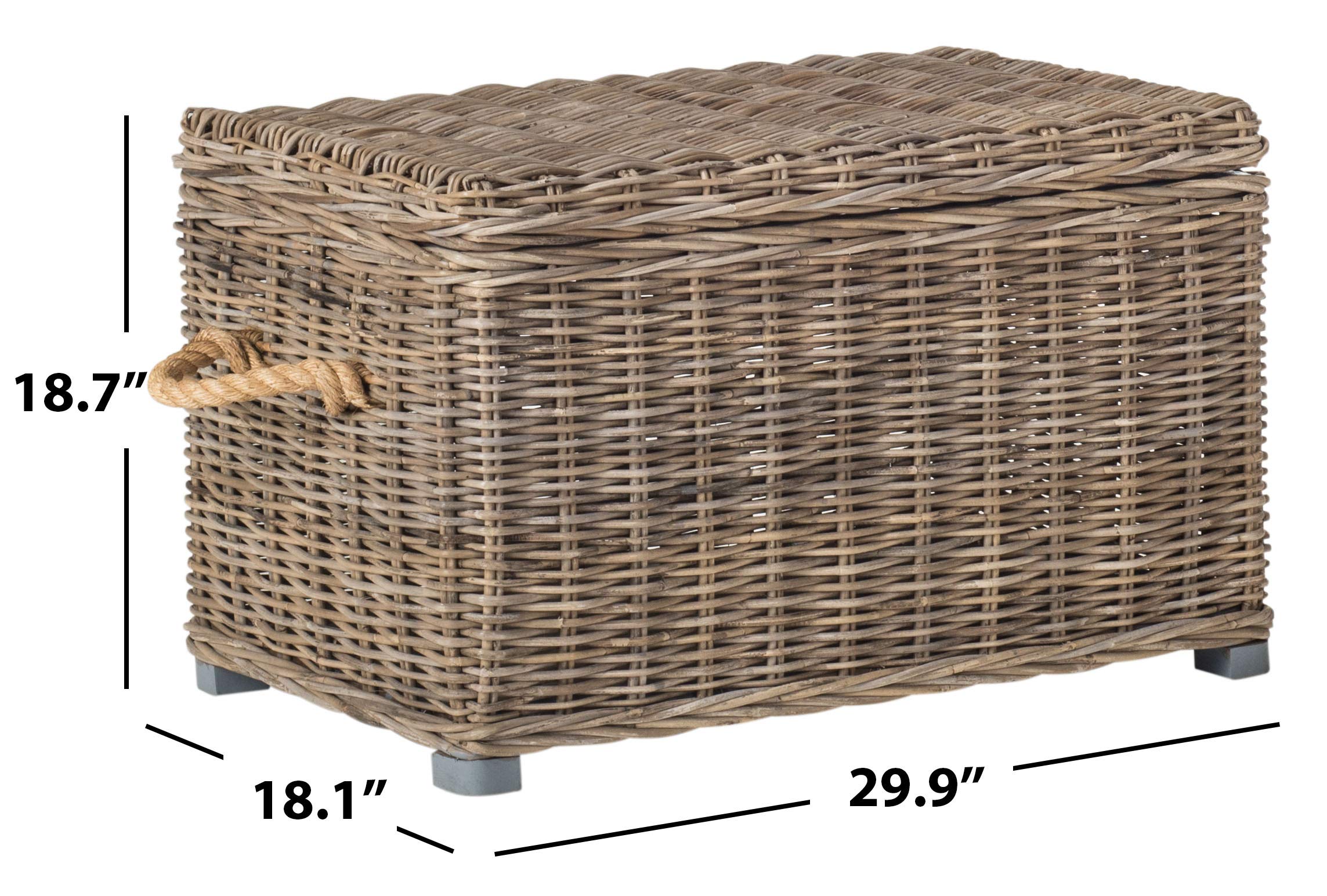 Safavieh Home Collection Salim Grey Rattan Storage Trunk
