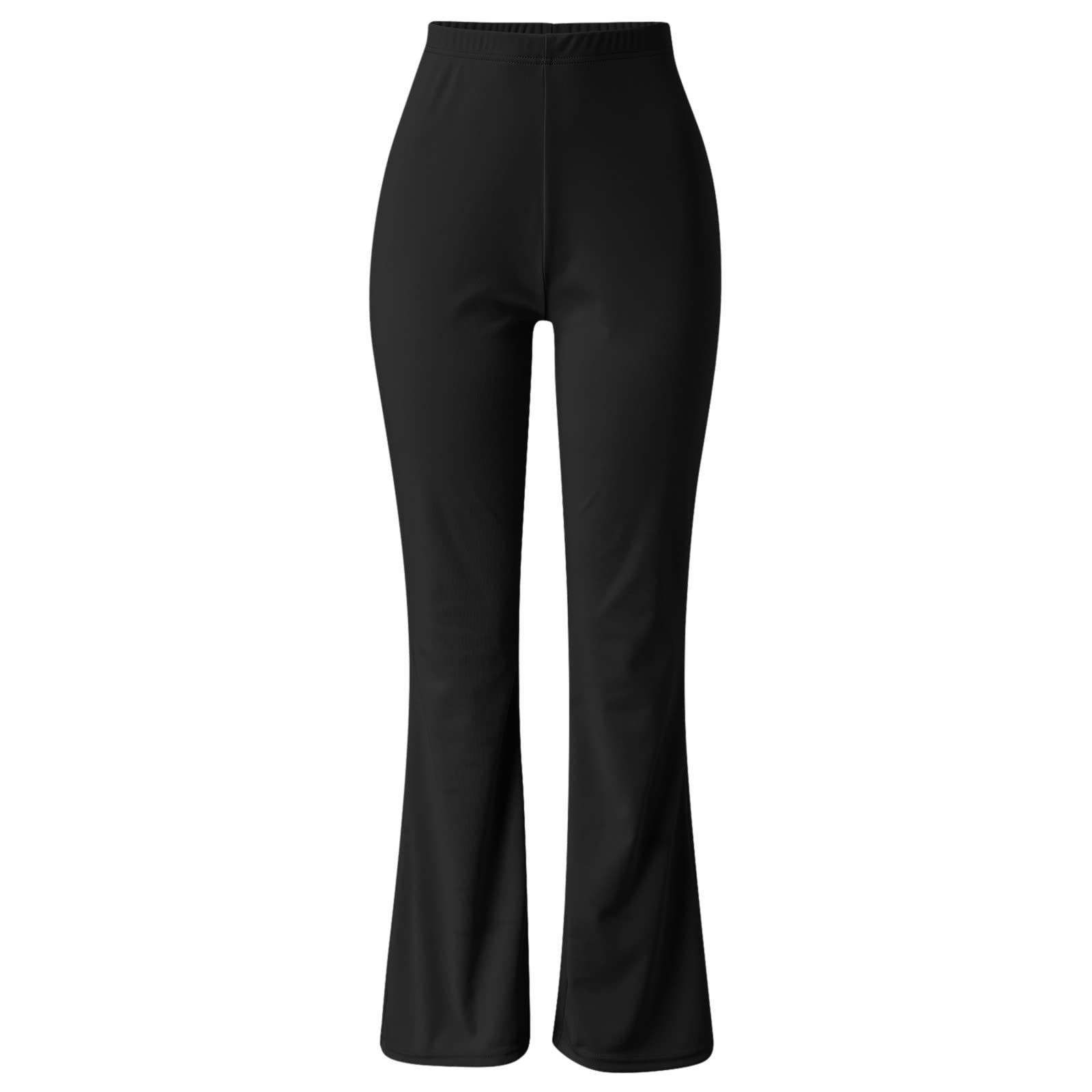 DUOWEI Plus Size Yoga Pants Women's Causual Elastic Trousers Pant Summer Solid Elastic High Waist Womens Plus Size Tall Pants Black