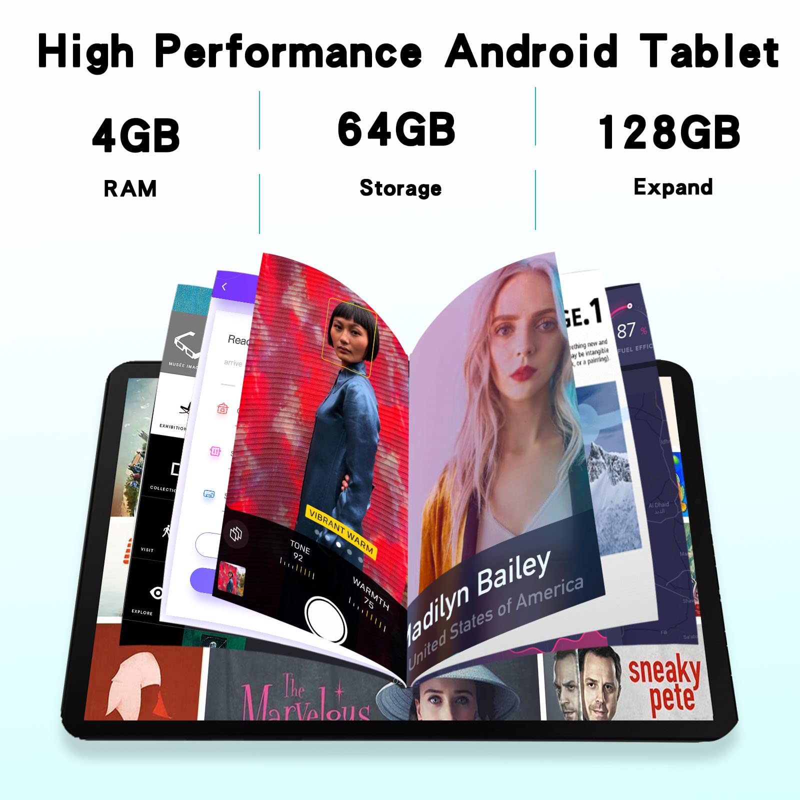 DUODUOGO S8+ Tablet Computer, 128GB, Black