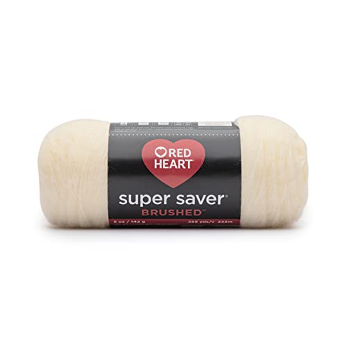 Red Heart Super Saver Brushed Cream Yarn - 3 Pack of 140g/5oz - Acrylic - 4 Medium (Worsted) - 255 Yards - Knitting, Crocheting, Crafts & Amigurumi