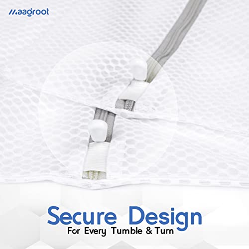 MAAGROOT 10 Pcs [2XXL/2XL/2L/2M/1S/1Mini] Durable Honeycomb Mesh Laundry bags for Delicates,Travel Organization Bag for Lingerie,Blanket,Clothes,Jeans,Bath Towel,Sock