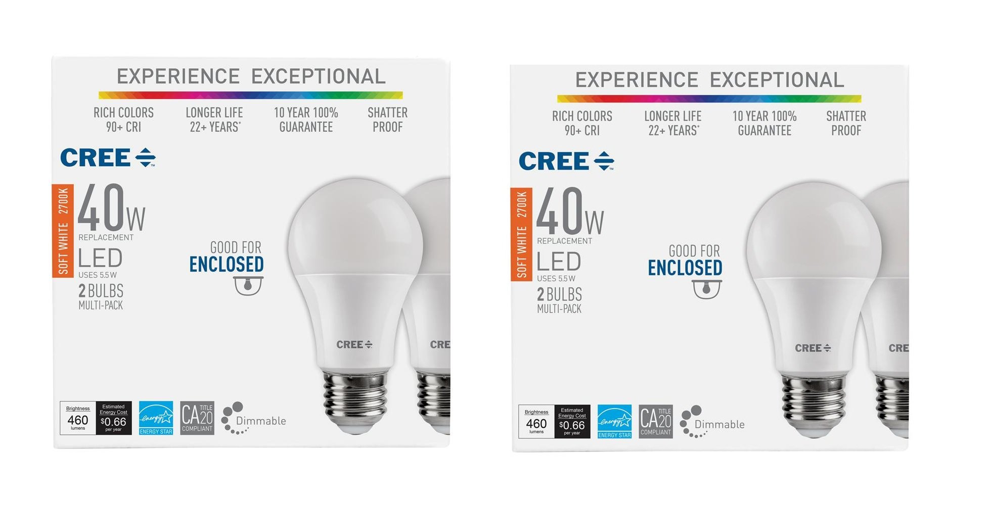 Cree Led 40W Replacement A19 Soft White (2700K) Dimmable Light Bulb (4-Pack)