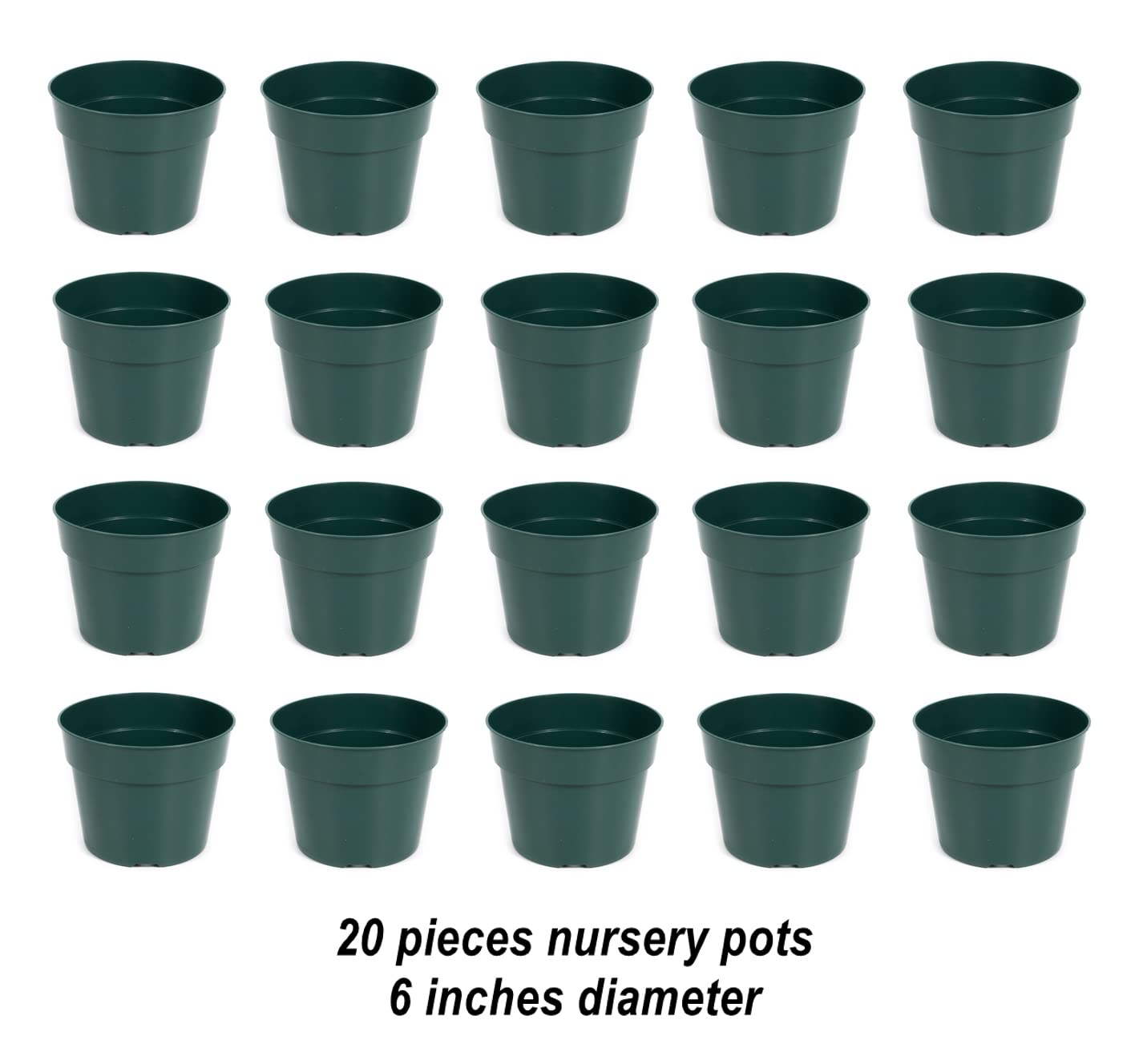DAPERCI inches Nursery Pot Plant Grow Sturdy Flower pots in Bulk Price 20P Green