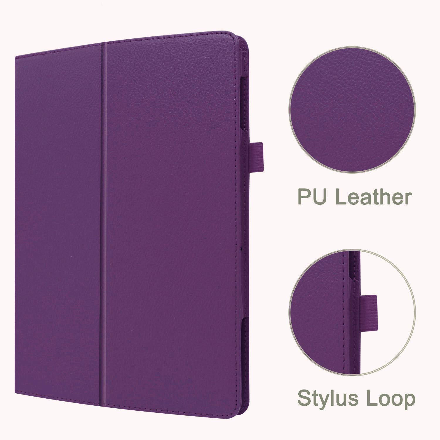 Epicgadget Case for Onn 8 Inch Tablet Gen 3 Released in 2022 (Model:100071483) - Slim Lightweight Folio PU Leather Folding Stand Cover Case + 1 Random Stylus (Purple)