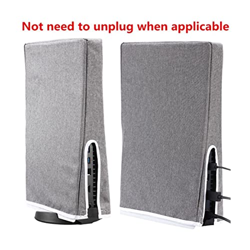 Dust Cover for PS5 Game Console, for Digital and CD ROM Edition, Oxford Cloth Vertical Protector Case, Anti Scratch Waterproof Dust Guard, Precision Cut(Grey)