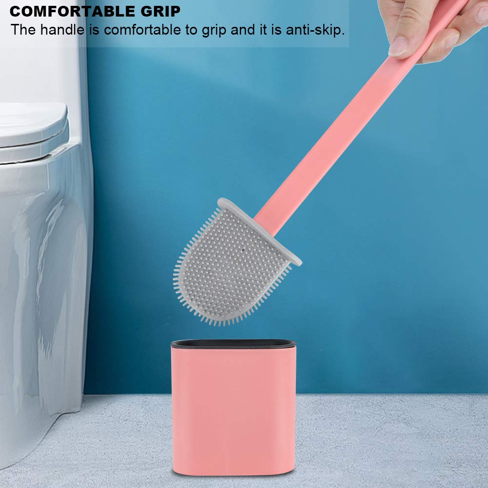 Emoshayoga Creative Toilet Brush Brush Set for Decration(Pink)